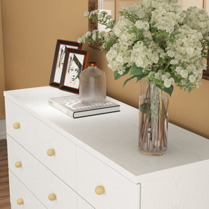 Ebern Designs 47.2" Wide 9 Drawers Dresser With Solid Wood Pulls | Wayfair